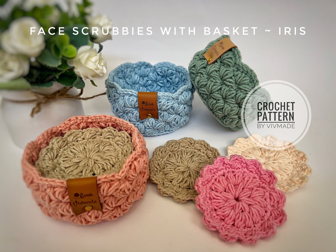 Crochet Face Scrubbies Pattern PDF Crochet Basket Handmade - Etsy