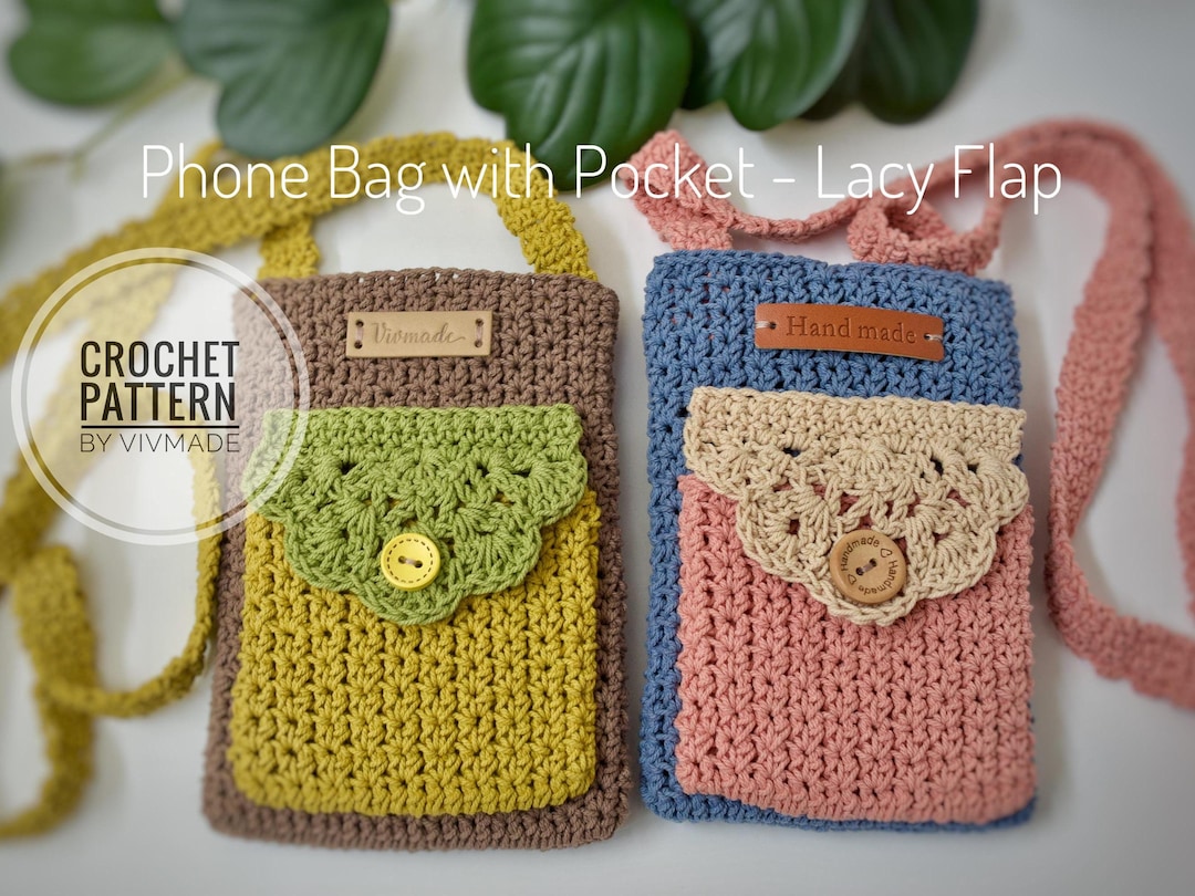 Crochet Phone Bag With Pocket | Crochet Pattern | Crochet Bag Pattern ...