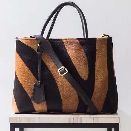 ZEBRA Calf Hair Handbag Zebra Handbag Zebra Tote Bag | Etsy