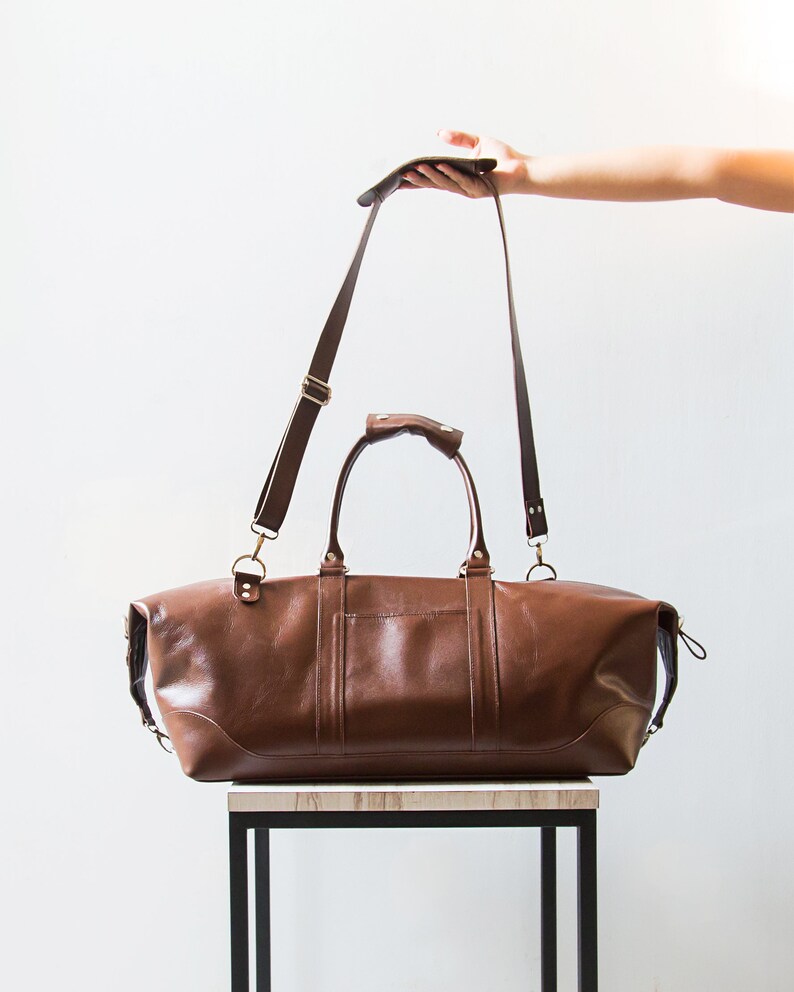 JAY Leather Duffel Bag Leather Weekender Bag Leather | Etsy