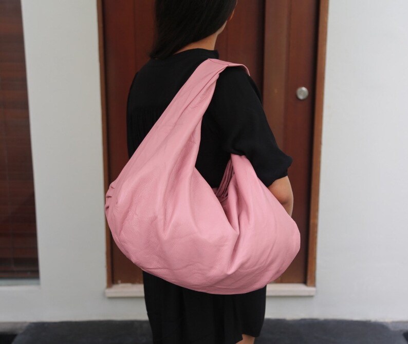 SOFT PINK - Large Hobo Bag, Soft Leather Hobo Bag, Soft Lambskin Hobo ...