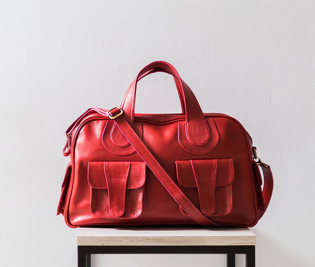 MARY - Maroon Women's Travel Bag, Women's Weekender Bag, Maroon Travel ...