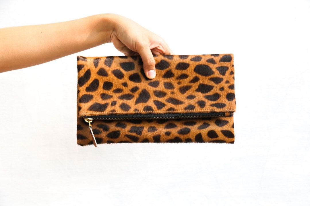 Leopard Fold Over Clutch Giraffe Clutch Leopard Print - Etsy