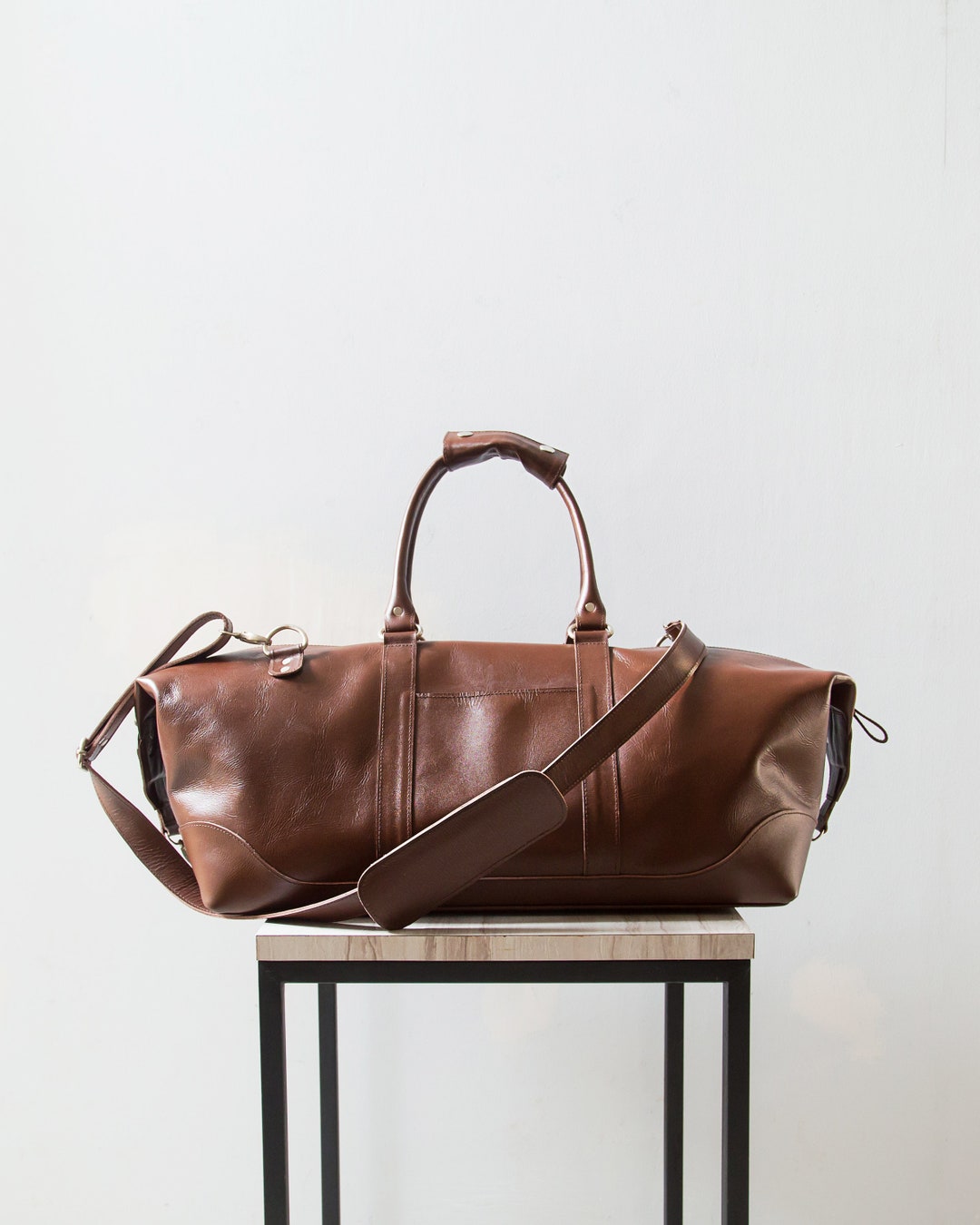 JAY - Leather Duffel Bag, Leather Weekender Bag, Leather Travel Bag ...