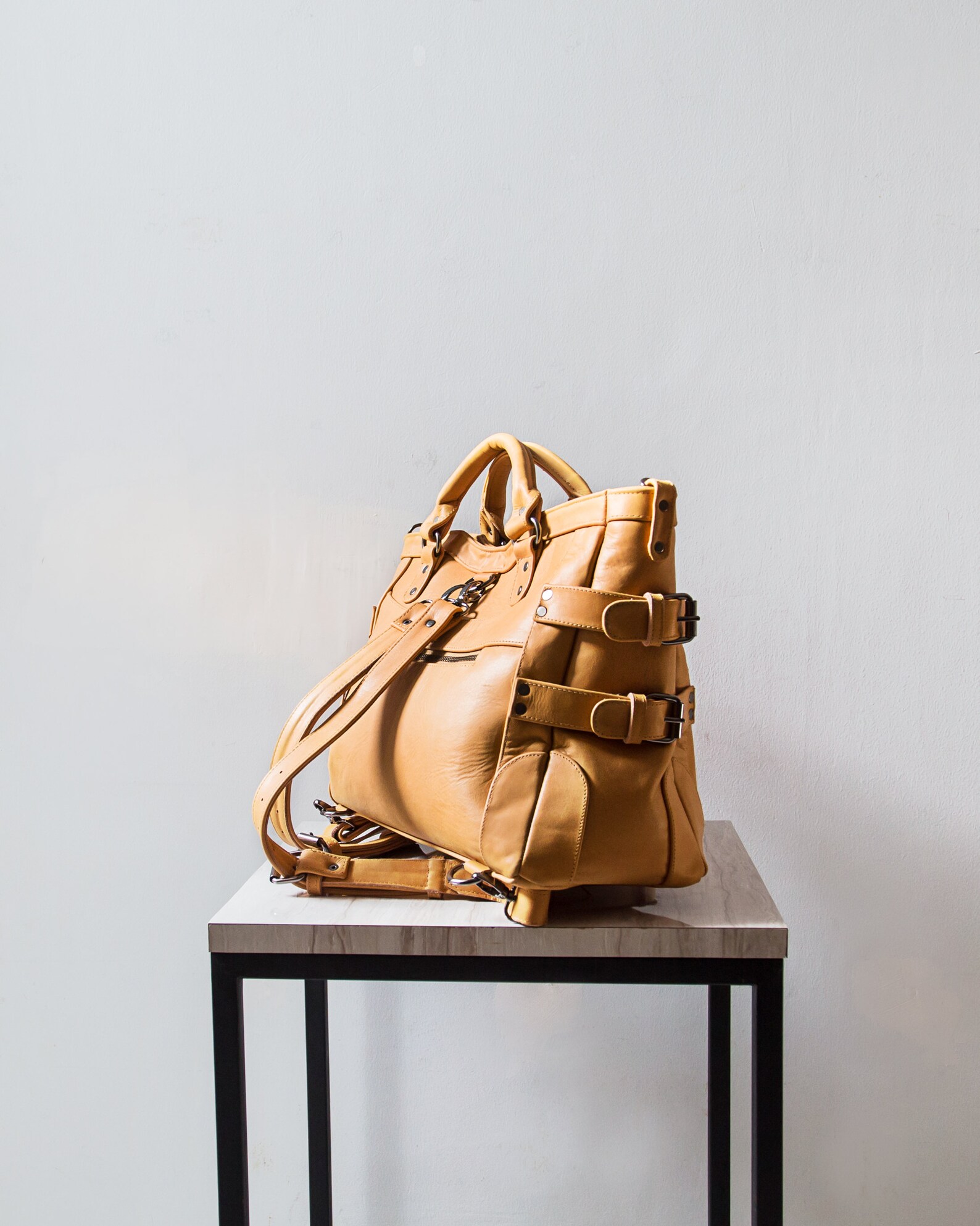 CLAUDIA - Leather Tote Bag, Leather Convertible Backpack, Tote Backpack ...