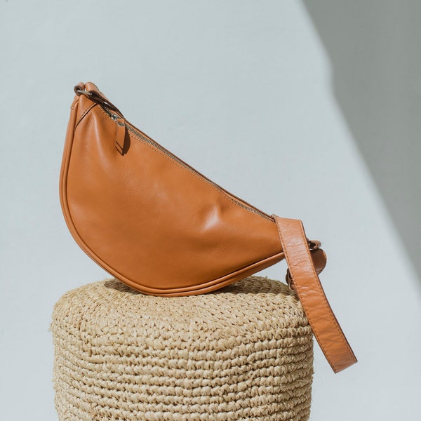 Leather Moon Bag - Etsy UK