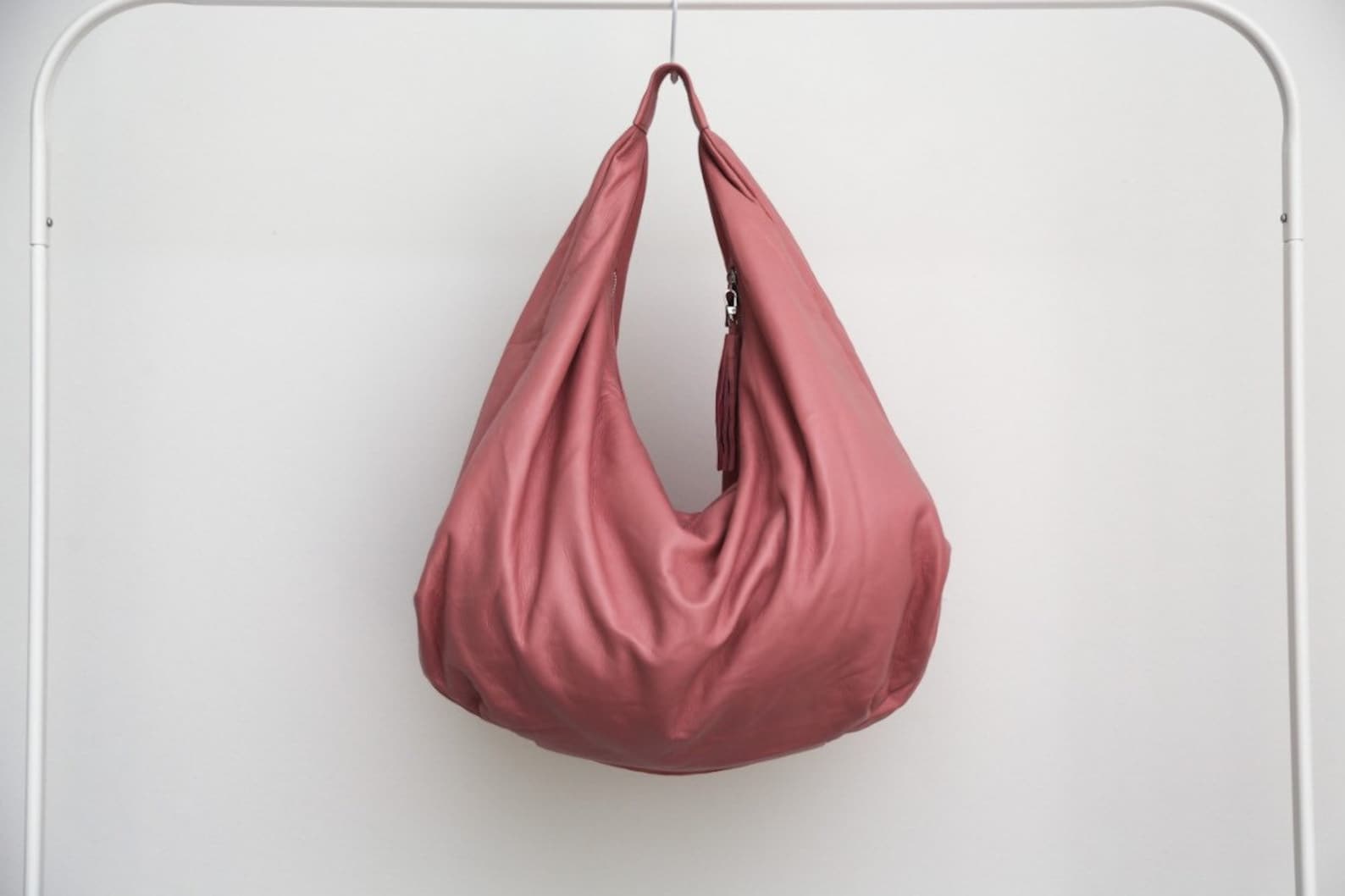 SOFT PINK - Large Hobo Bag, Soft Leather Hobo Bag, Soft Lambskin Hobo ...