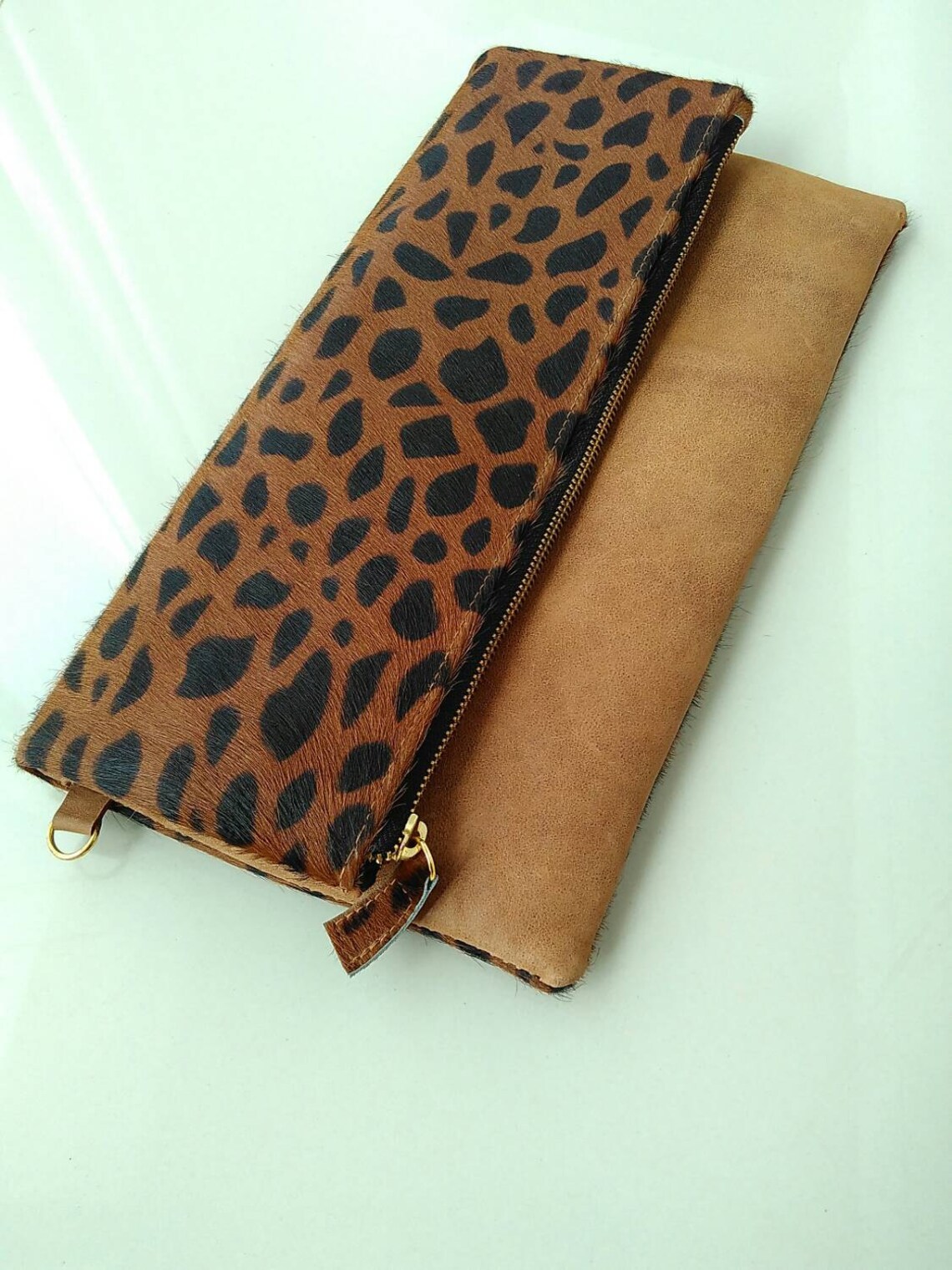 Leopard Clutch With Tassel, Foldover Clutch Leopard Print, Fold Over ...