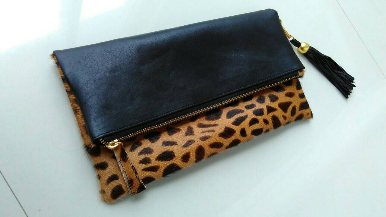 Leopard Clutch With Tassel Foldover Clutch Leopard Print | Etsy