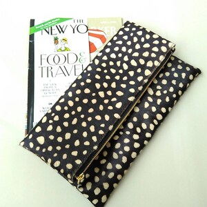 Monochrome Leopard Clutch, Leopard Fold Over Clutch, Leopard Print ...