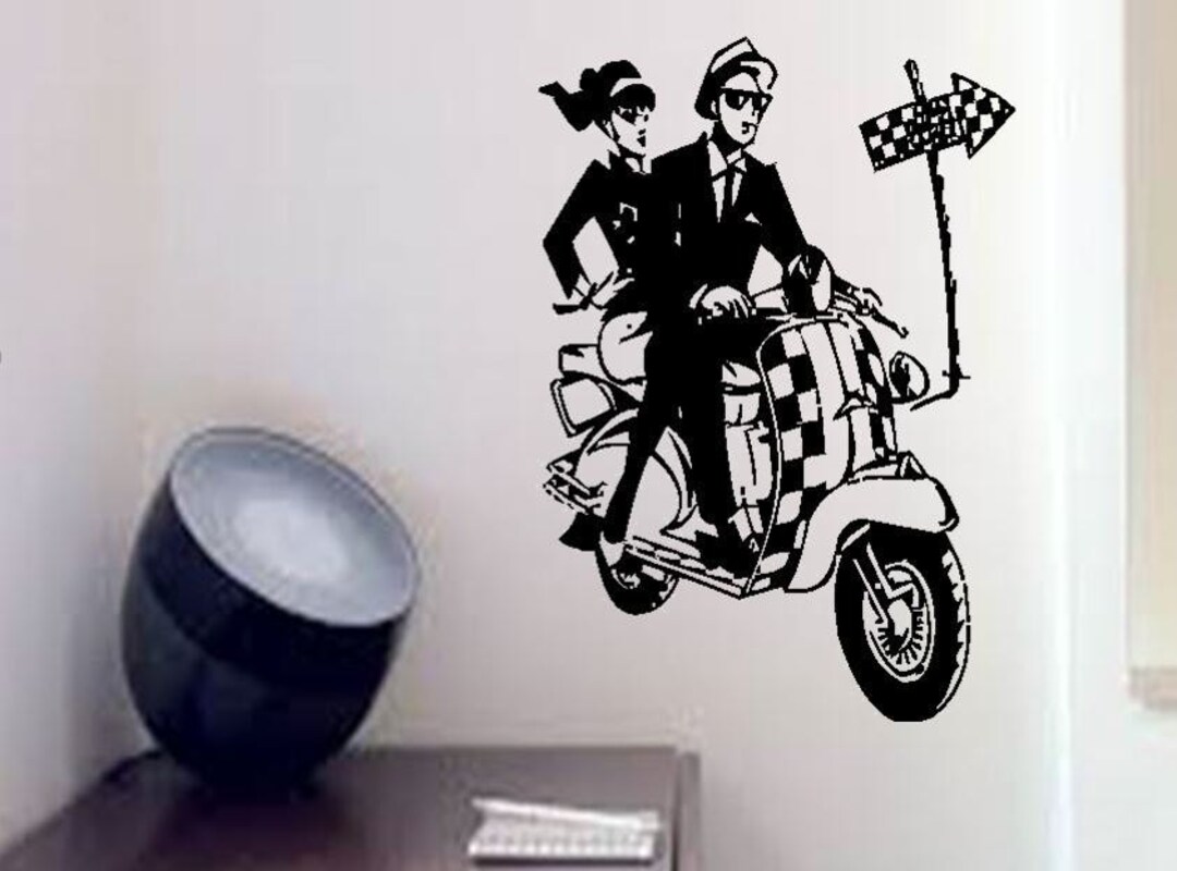 Ska Style Mod Skinhead Scooter 80s Vespa Couple Boy and Girl Lounge ...