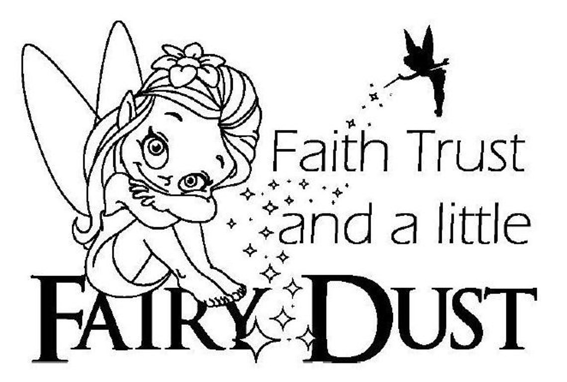 Faith Trust and a Little Fairy Dust Slogan Quote Childrens - Etsy UK