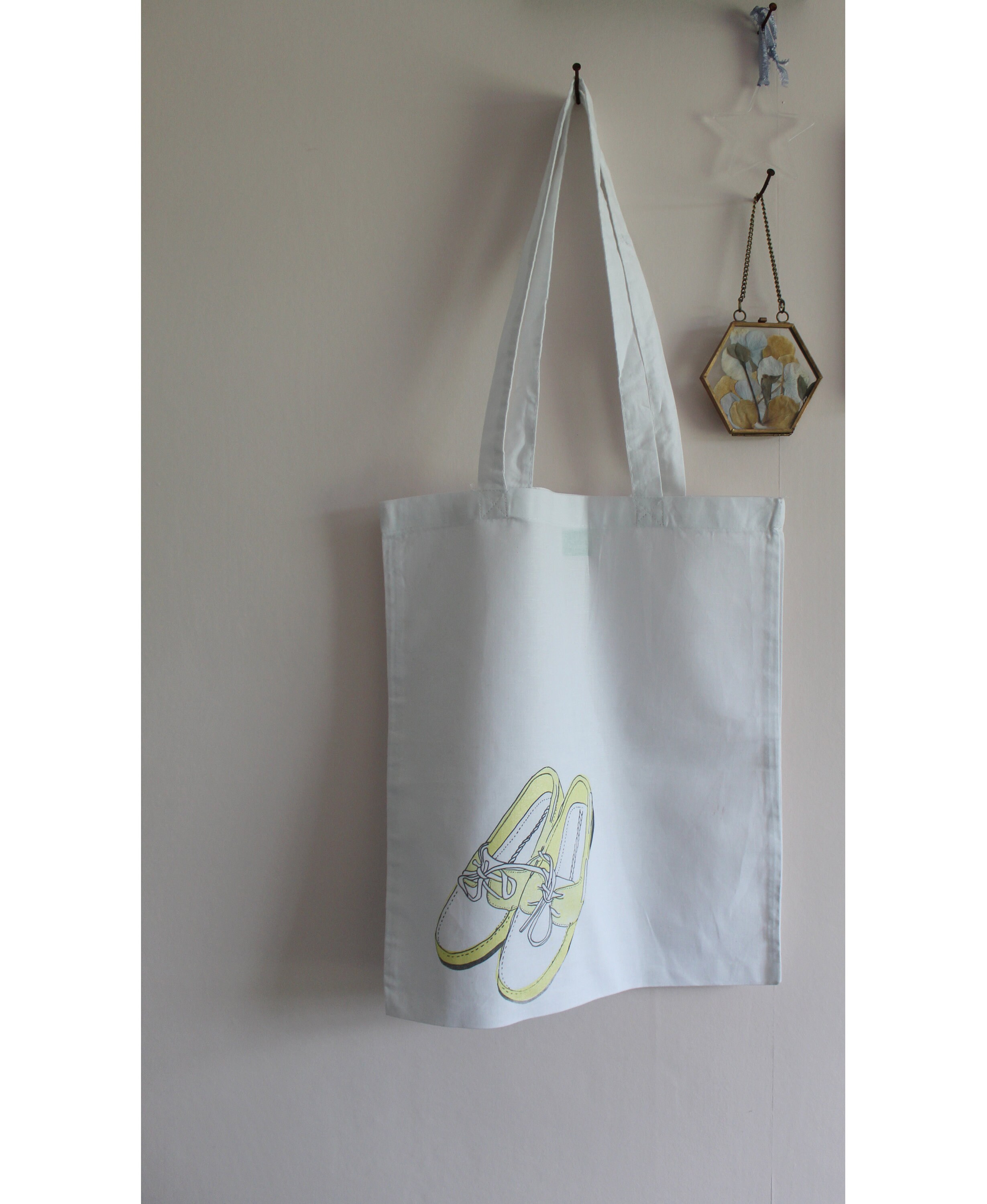 Tote Bags Shoe Prints Hand Screen Printed Shoe Bag Shopping Bag Shopper ...