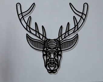 Geometric Stag Head | Etsy