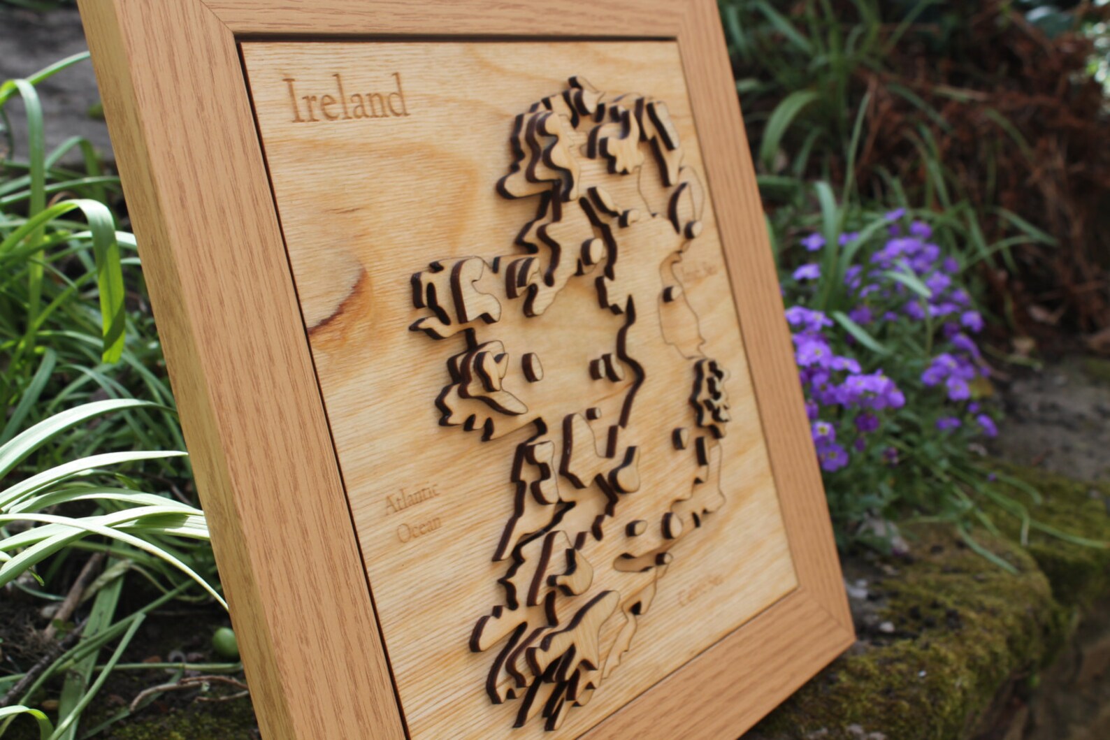 3D Ireland Map Wooden Topographical Map Ireland Map - Etsy