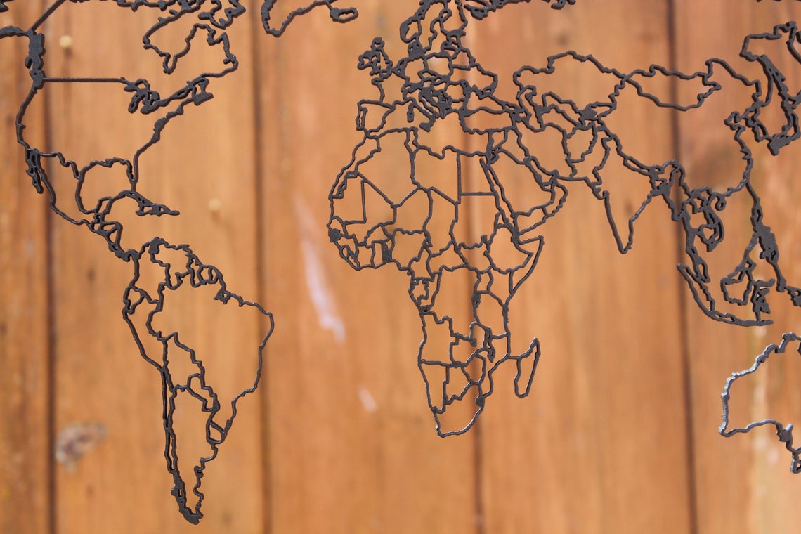World Map Laser Cut Map - Etsy UK