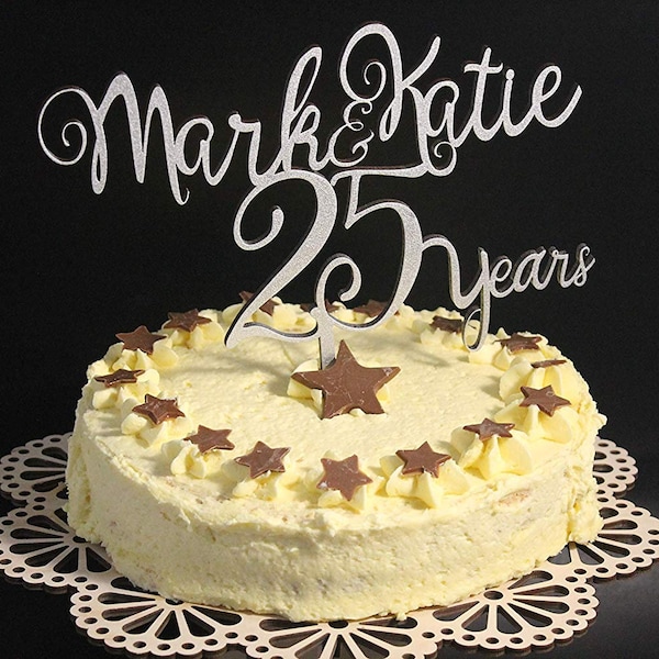 25 Wedding Anniversary Topper - Etsy