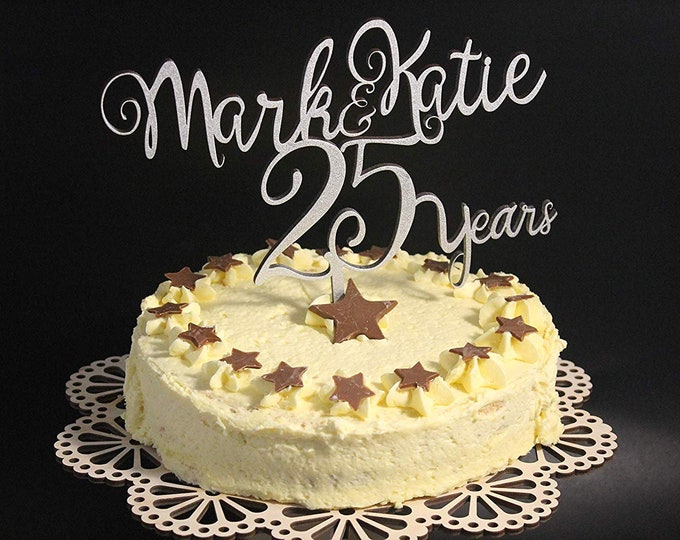 25th Anniversary/ Birthday Wire Number Cake Topper Silver, Brown, Gold ...
