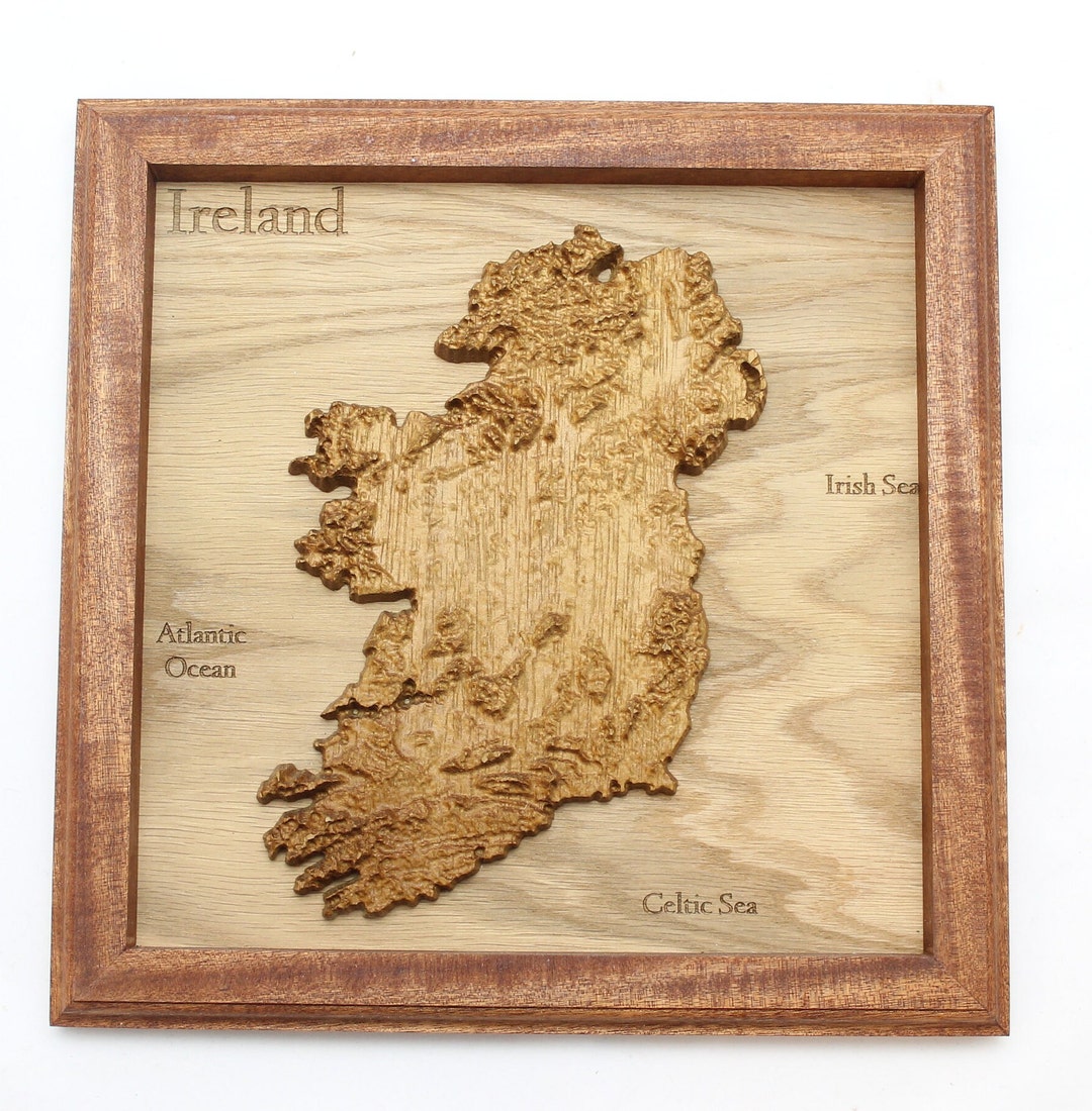 Ireland Topographic Map - Wooden Ireland Map - Ireland Gift - Irish ...