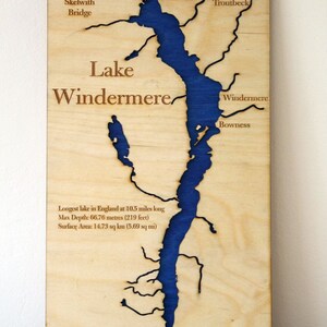 Lake Windermere Lake Map Wall Map - Etsy