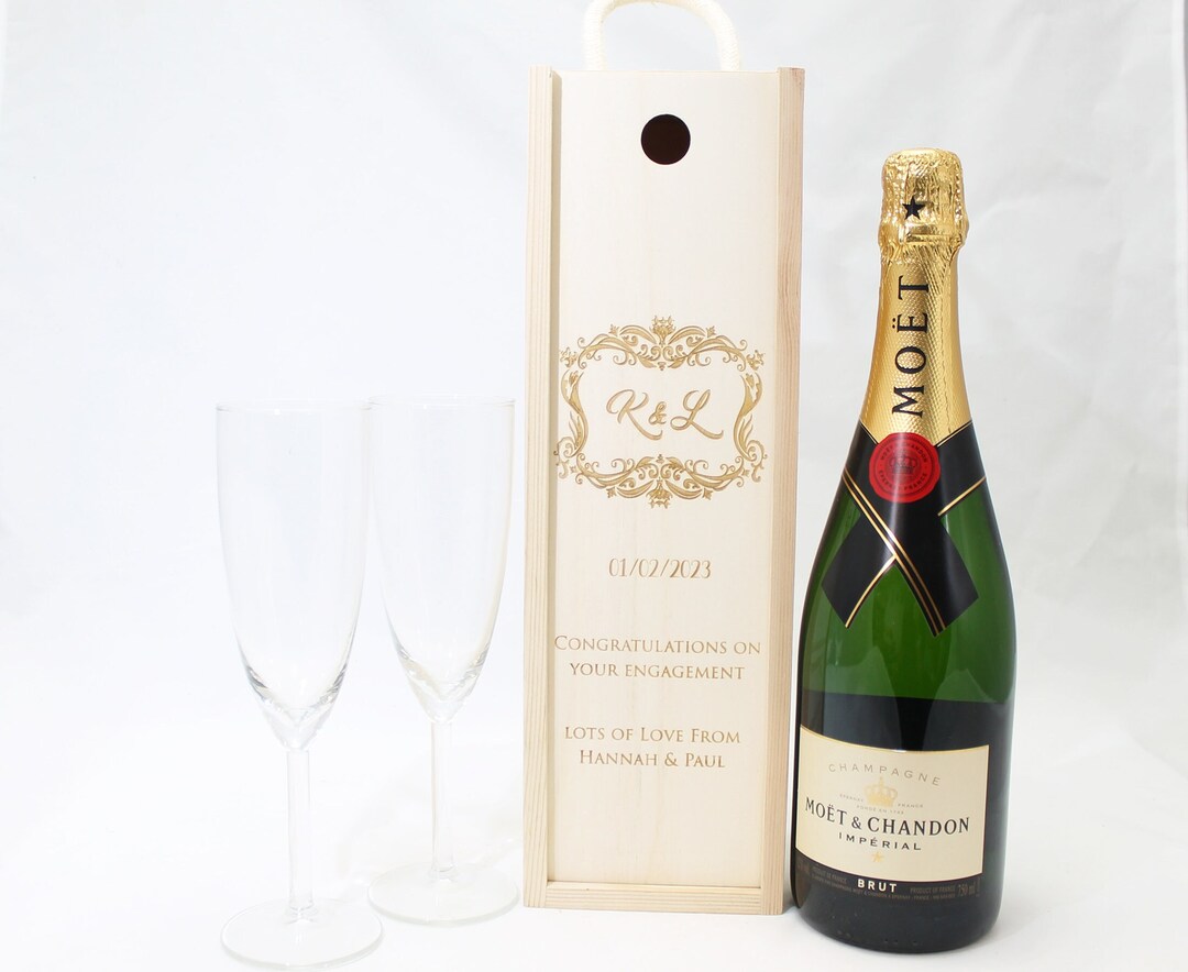Personalised Engagement Bottle Box Customised Engagement Gift Present ...