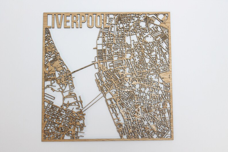 Liverpool Wood Street Map Laser Cut Street Maps Wooden Map - Etsy