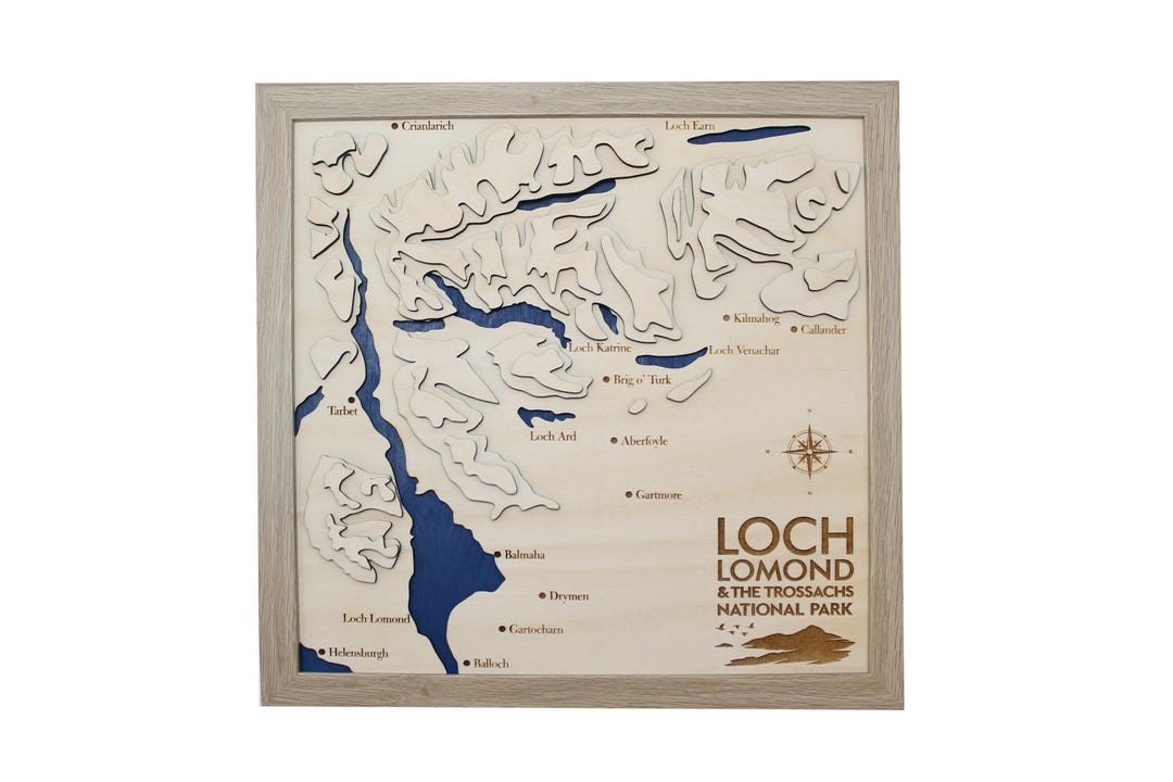 3D Loch Lomond and the Trossachs Map - Wooden Topographical Map - Etsy