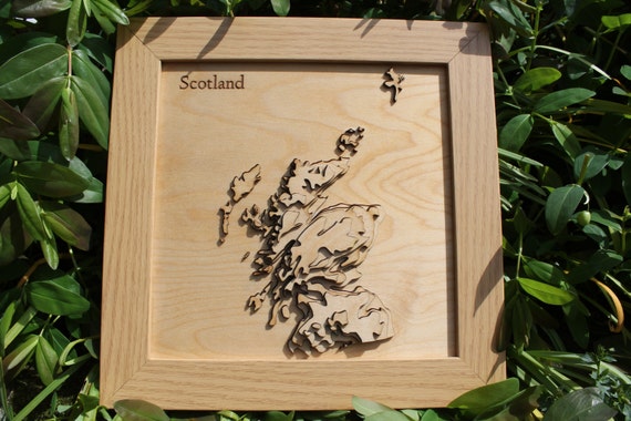 3D Scotland Map Wooden Topographical Map Scotland Map | Etsy