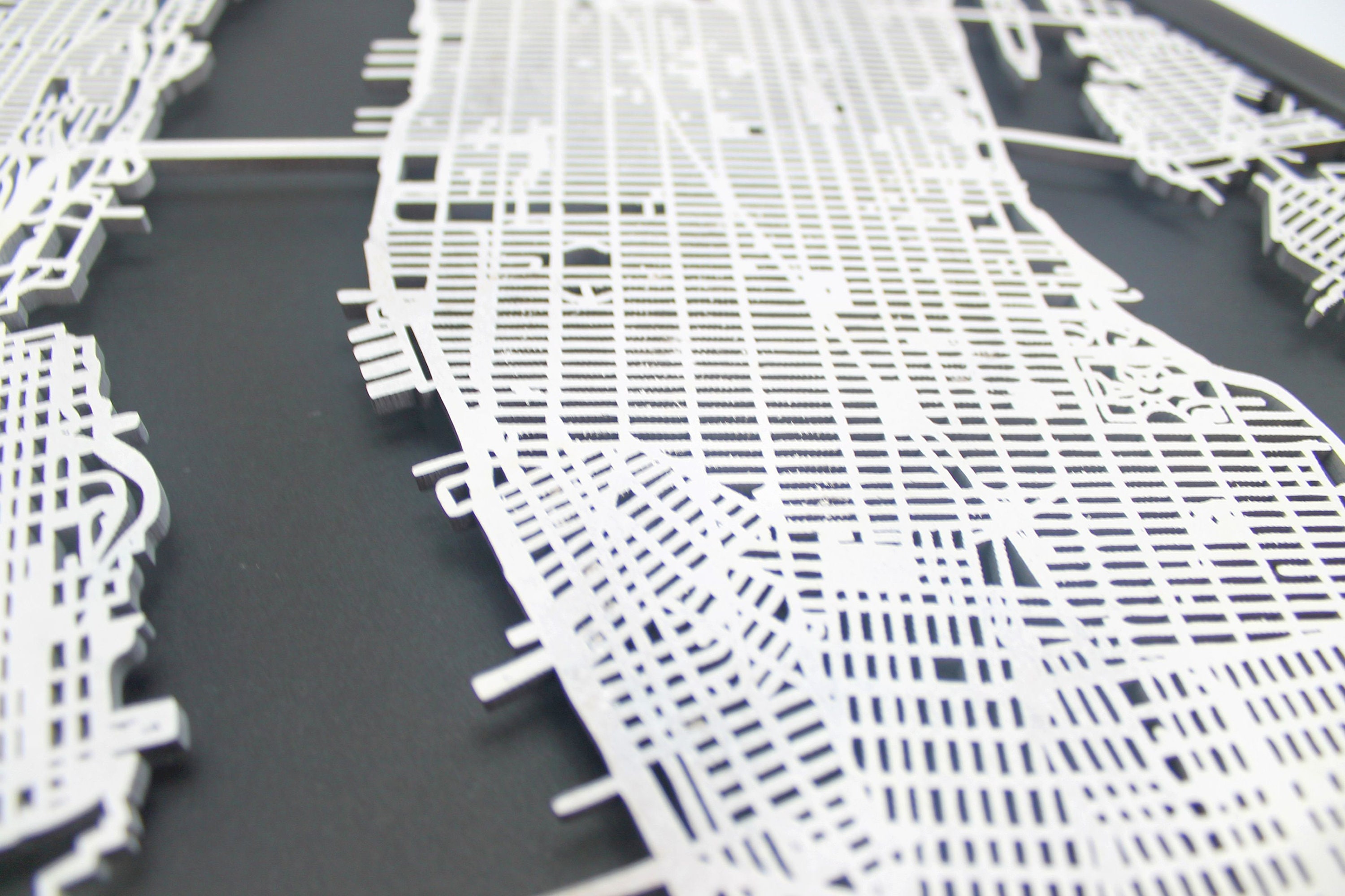 New York Manhattan Wood Map Laser Cut Street Map | Etsy