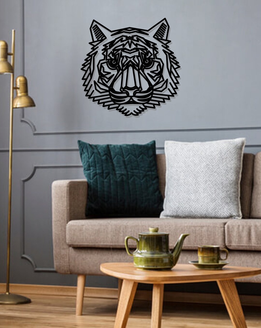 Geometric Tiger Art - Wooden Laser Cut Wall Art - Etsy