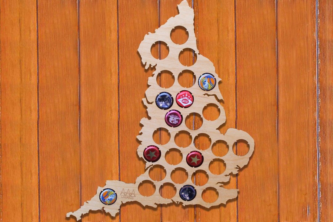 England Beer Cap Map Bottle Cap Map Collection Gift Art - Etsy