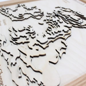 3D British Isles Map - Wooden Topographical Map - United Kingdom and ...