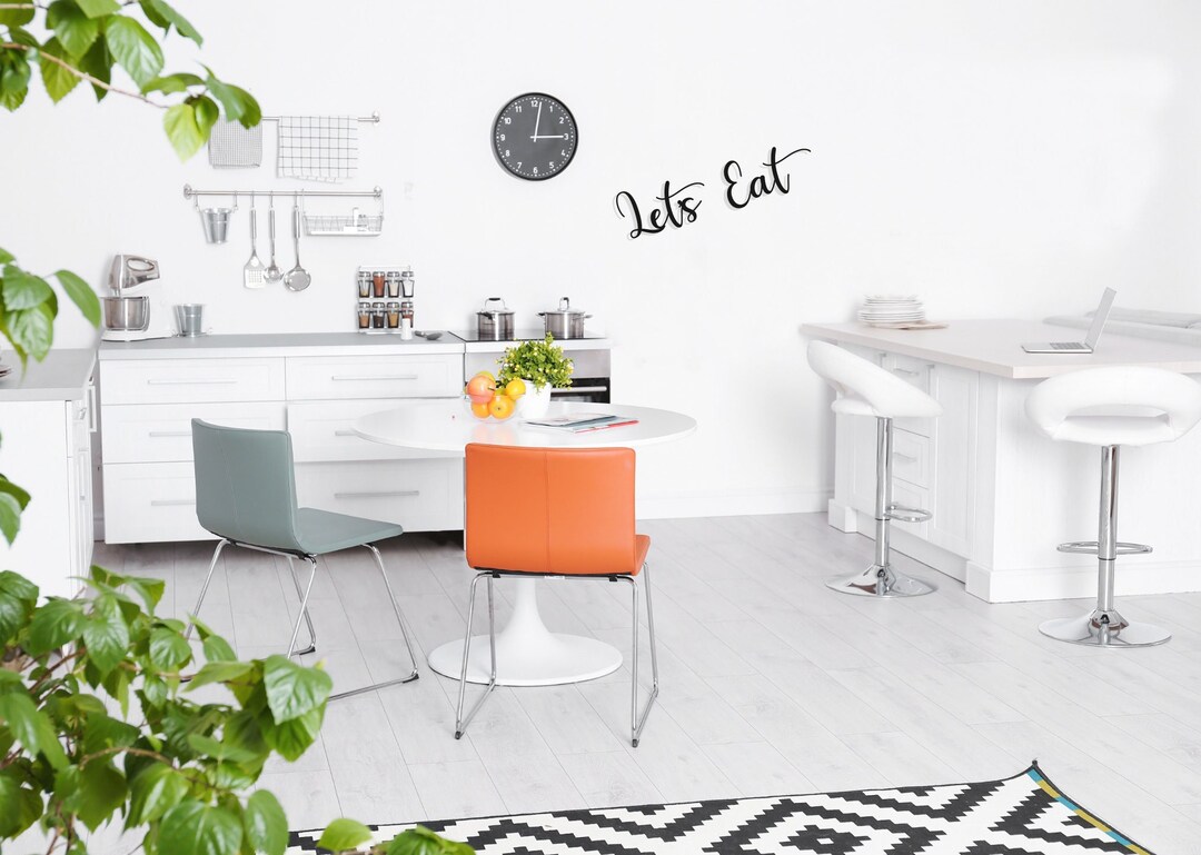 Let's Eat - Text Art - Wooden Word Text Art - Kitchen Art Gift - Font 1 ...