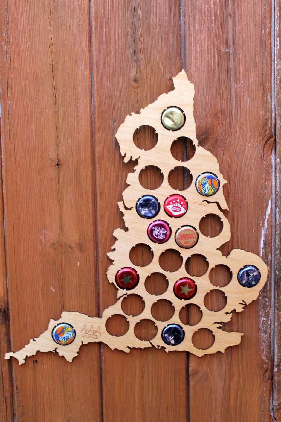 England Beer Cap Map Bottle Cap Map Collection Gift Art - Etsy