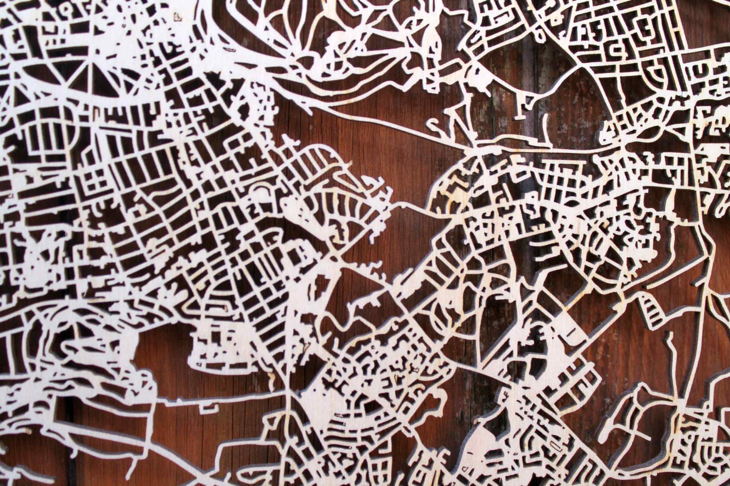 Custom Laser Cut Street Maps City Map Personalised Wooden Map - Etsy