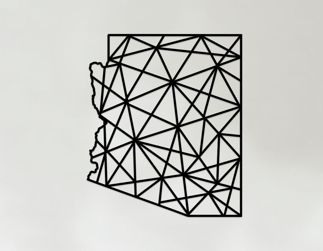 Geometric Arizona State USA Art - Wooden Country Wall Art - Arizona ...