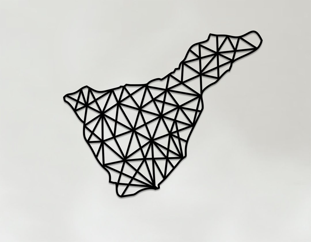 Geometric Tenerife Art - Wooden Country Wall Art - Tenerife Gift - Etsy