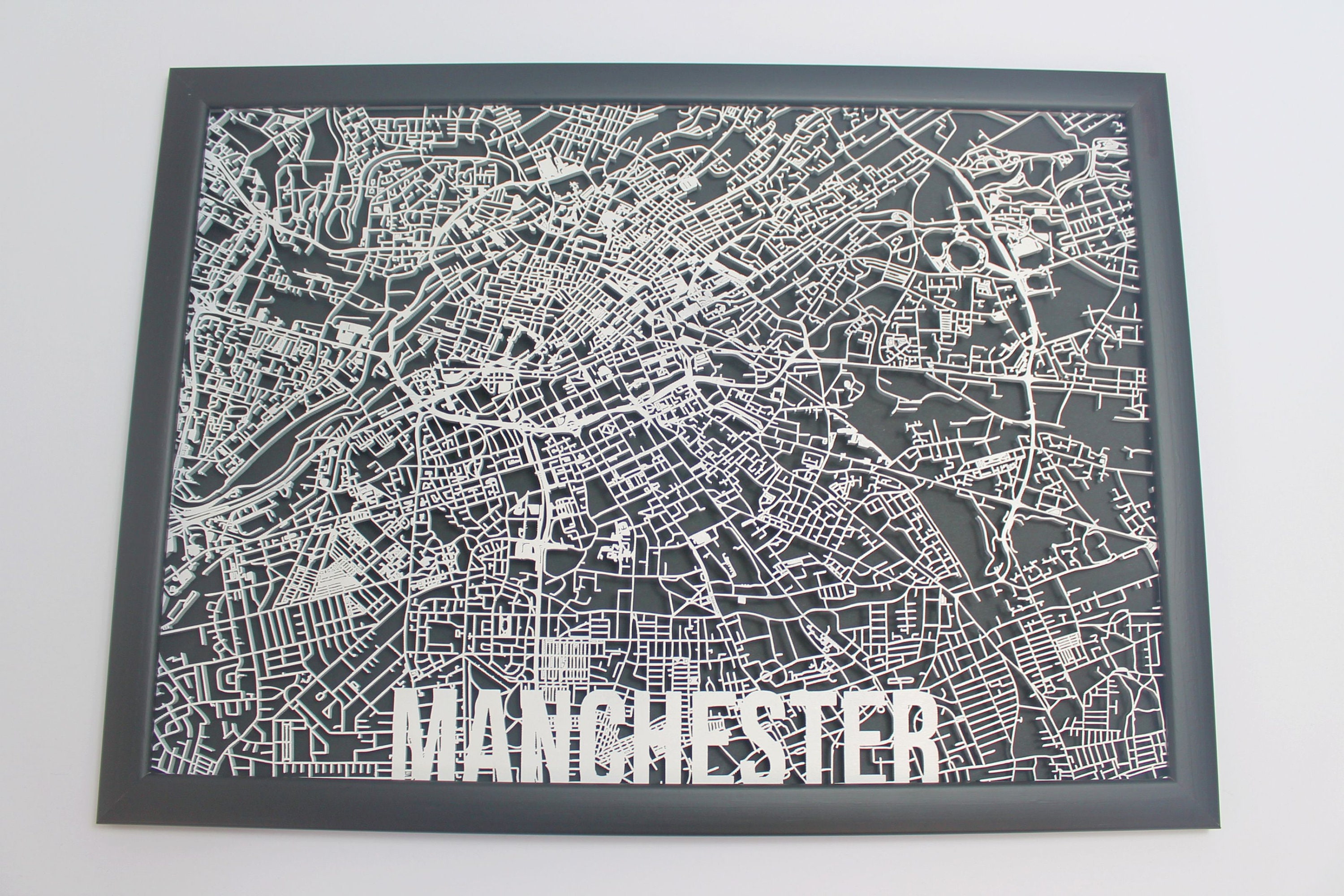 Manchester Laser Cut Street Maps Wooden Map - Etsy UK