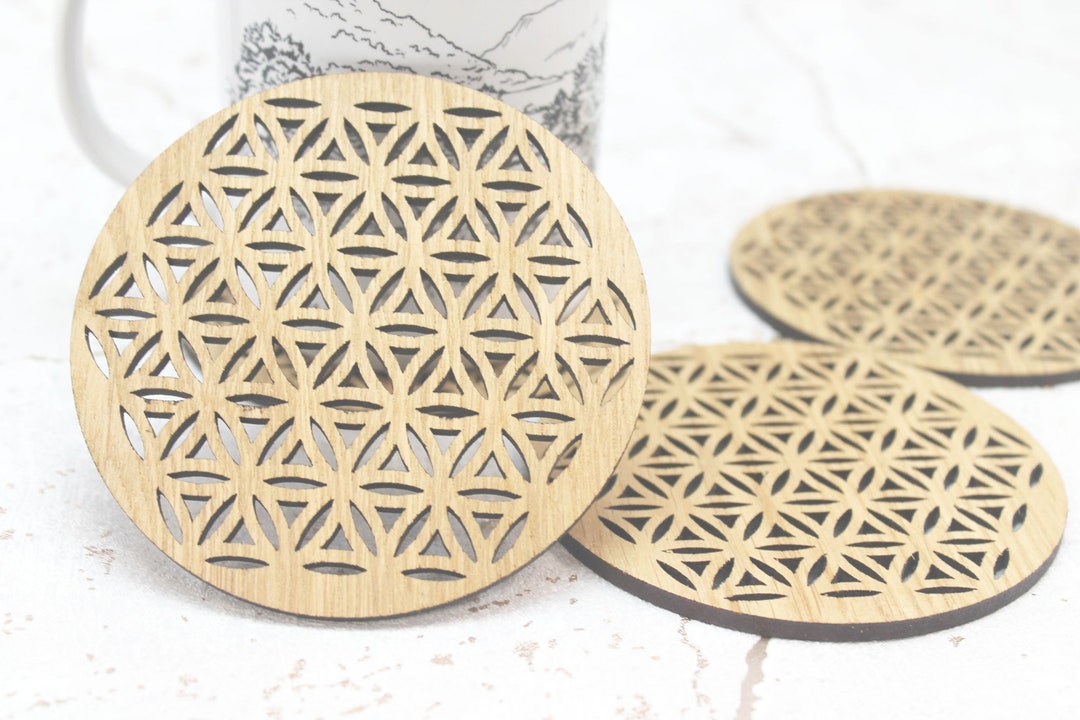 Flower of Life Sacred Geometry Laser Cut Coasters Set of 4 - Etsy UK