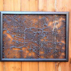 Custom Laser Cut Street Maps City Map Personalised Wooden Map Bespoke ...