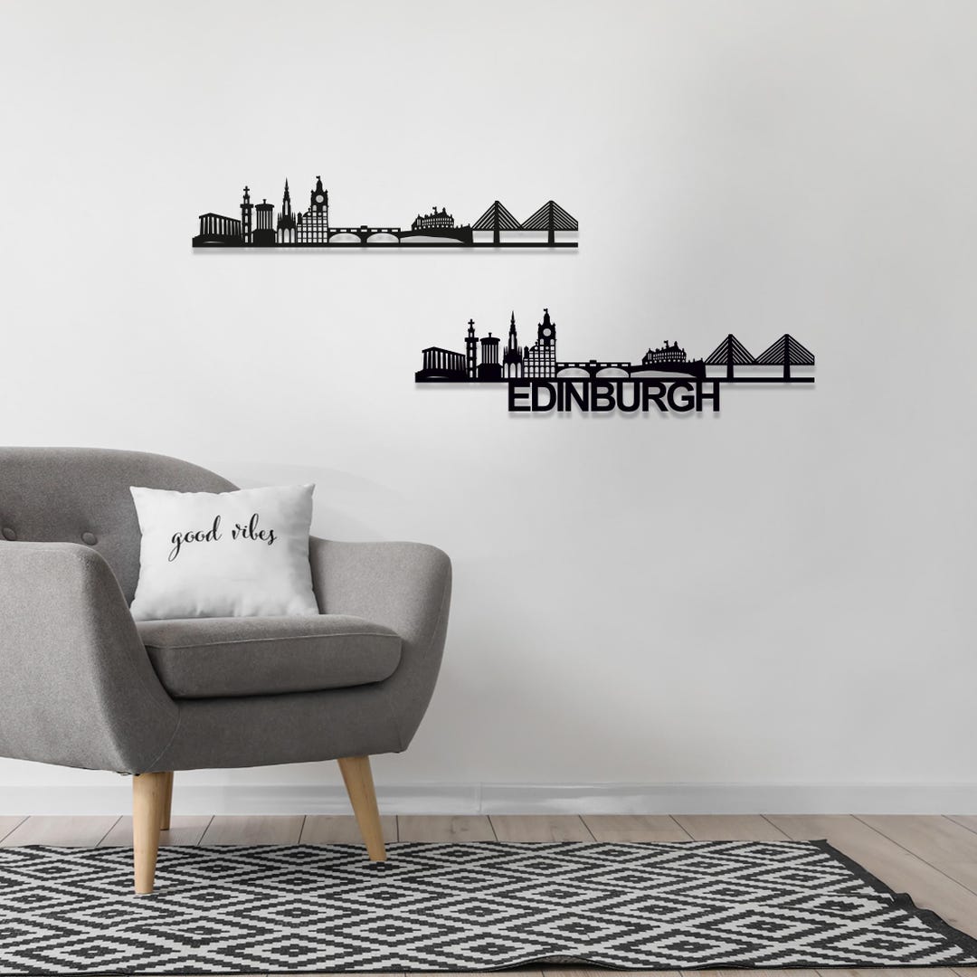 Edinburgh Skyline Wood Wall Art - Edinburgh Gift - Skyline Art - Wood ...