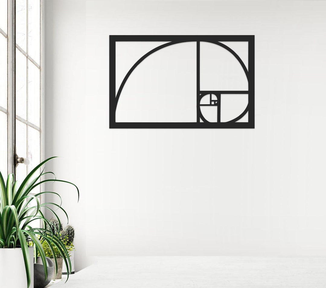 Geometric Fibonacci Art Wooden Laser Cut Wall Art - Etsy UK