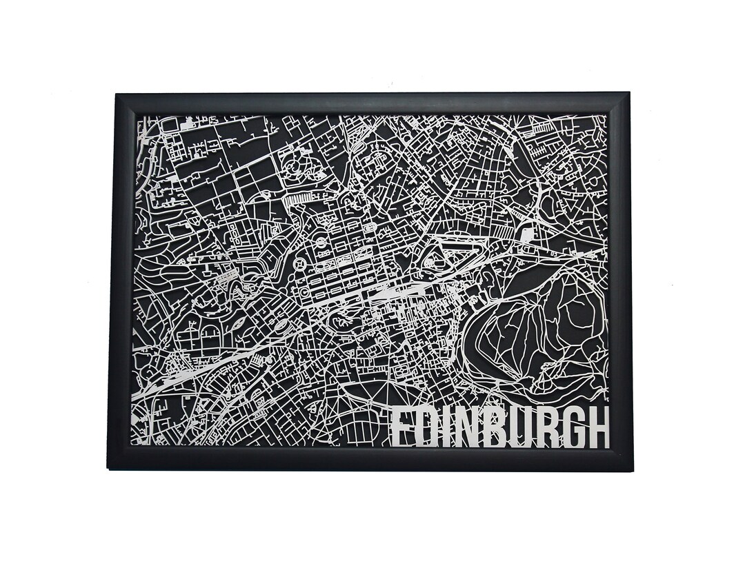 Edinburgh Wood Map Laser Cut Street Maps Wooden Map - Etsy UK