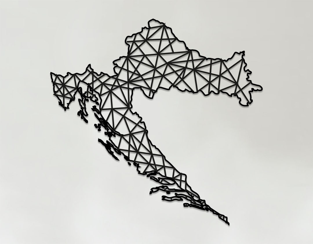 Geometric Croatia Art - Wooden Country Wall Art - Croatian Gift - Etsy