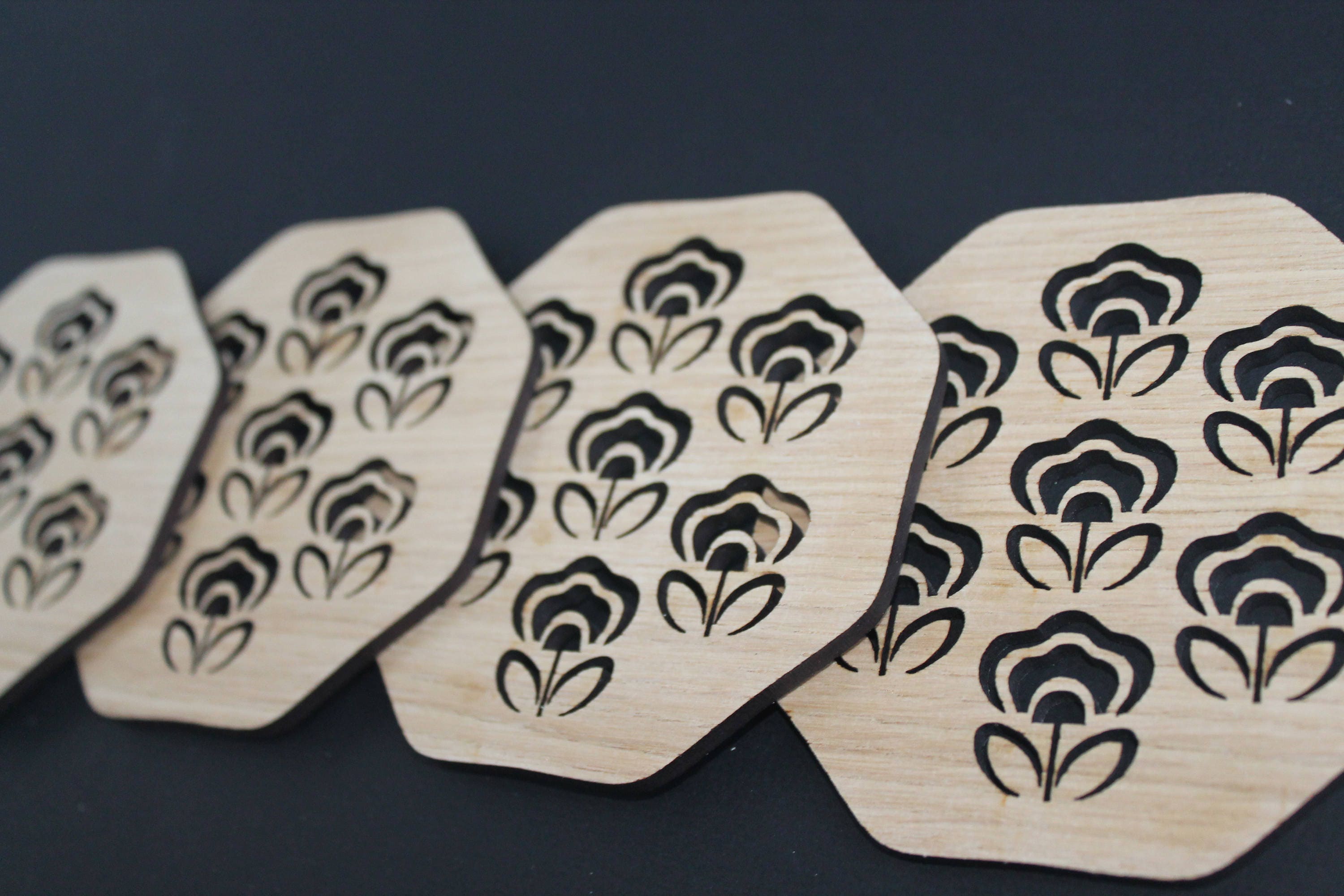 70s Flower Style Coasters Laser Cut Coasters Set of 4 - Etsy UK