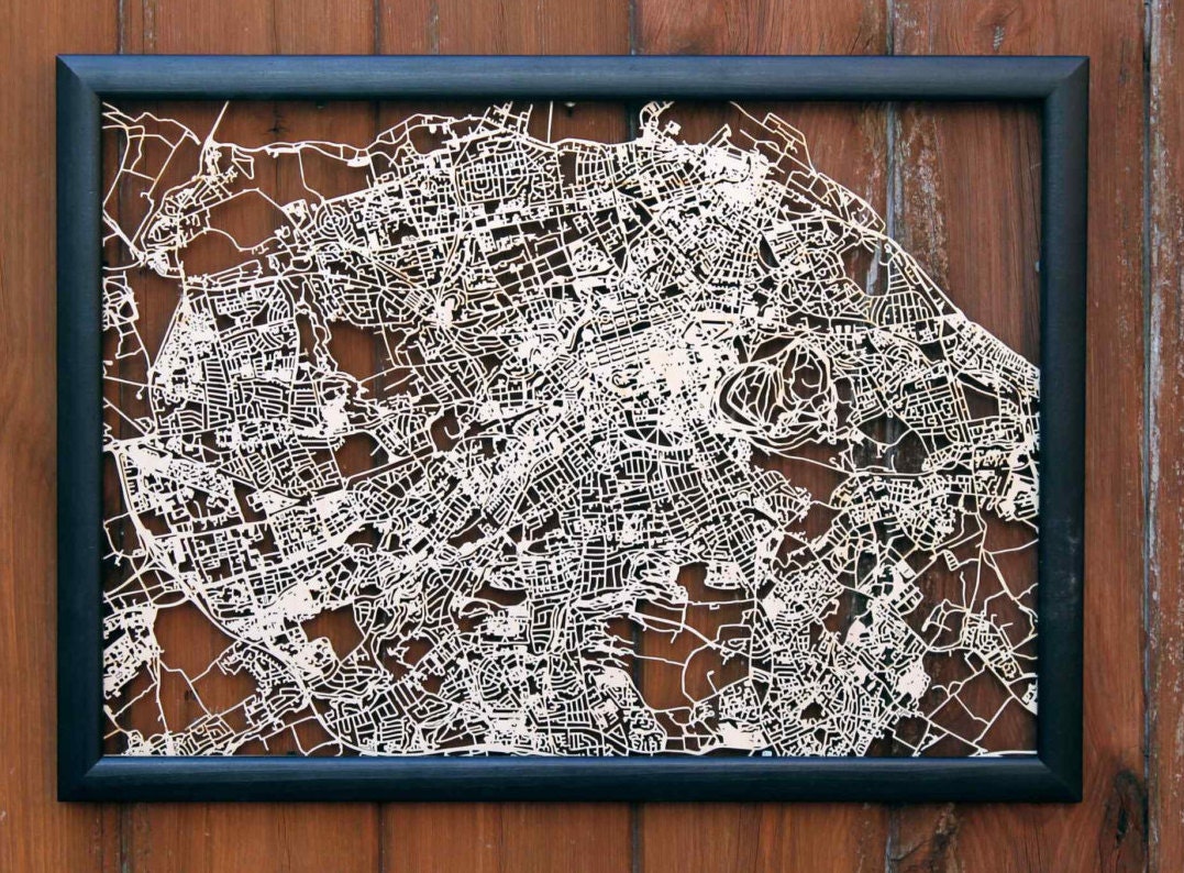 Custom Laser Cut Street Maps City Map Personalised Wooden Map - Etsy