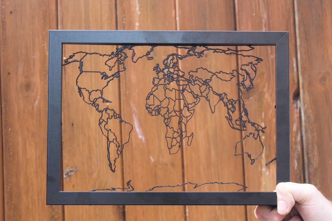 World Map Laser Cut Map - Etsy UK