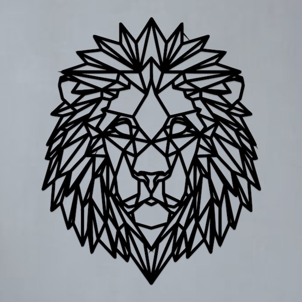 Geometric Lion Etsy