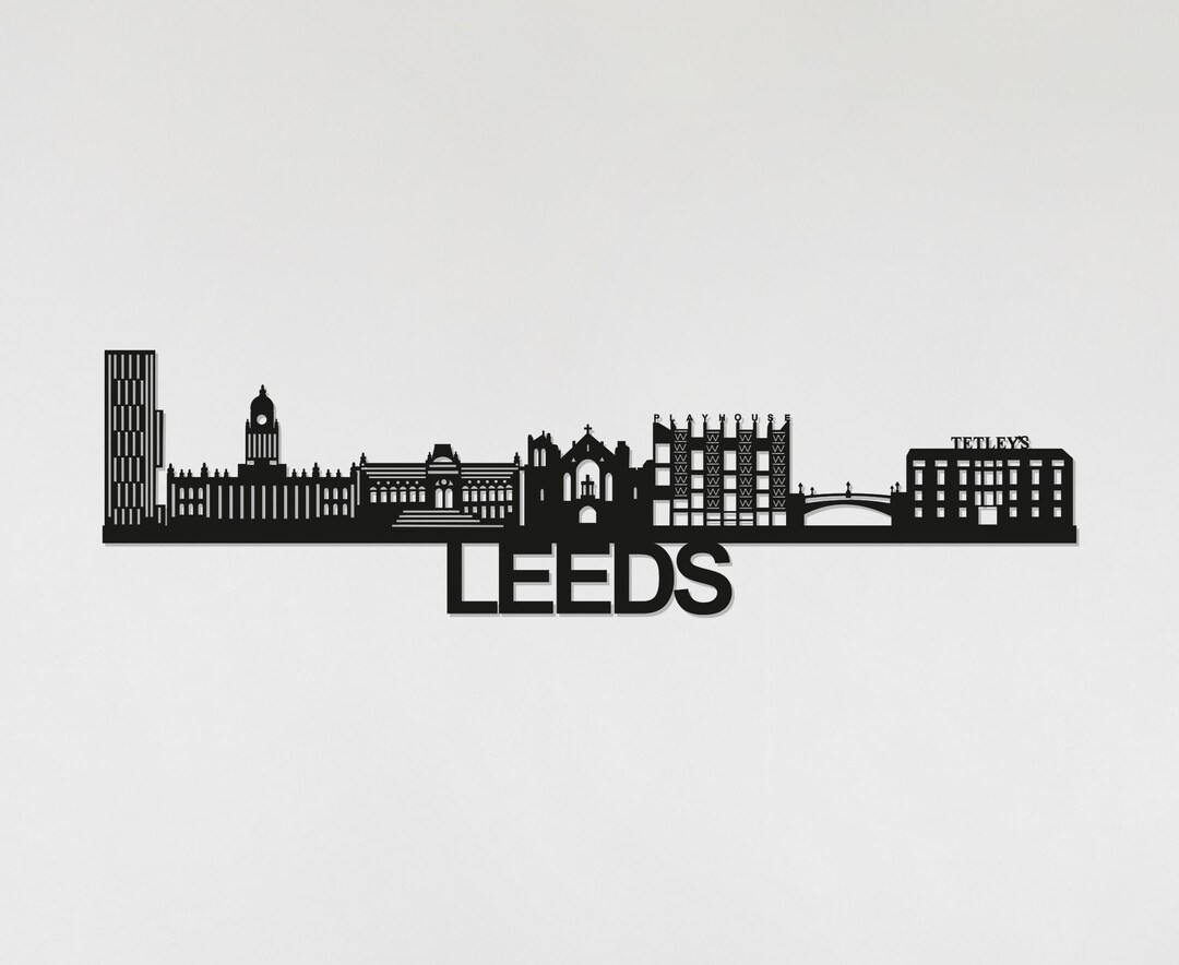 Leeds Skyline Leeds Gift Skyline Art City Name - Etsy