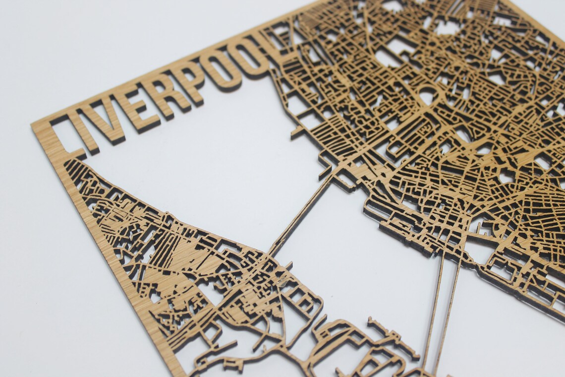 Liverpool Wood Street Map Laser Cut Street Maps Wooden Map - Etsy